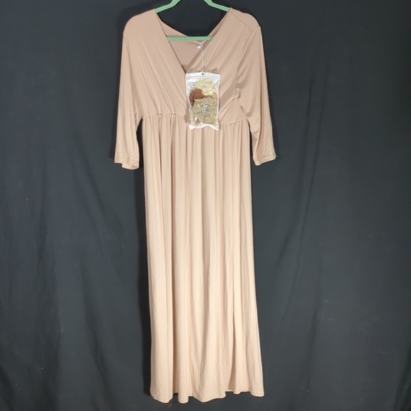 Source Unknown | Dresses | Elegant Tan Maxi Dress | Poshmark